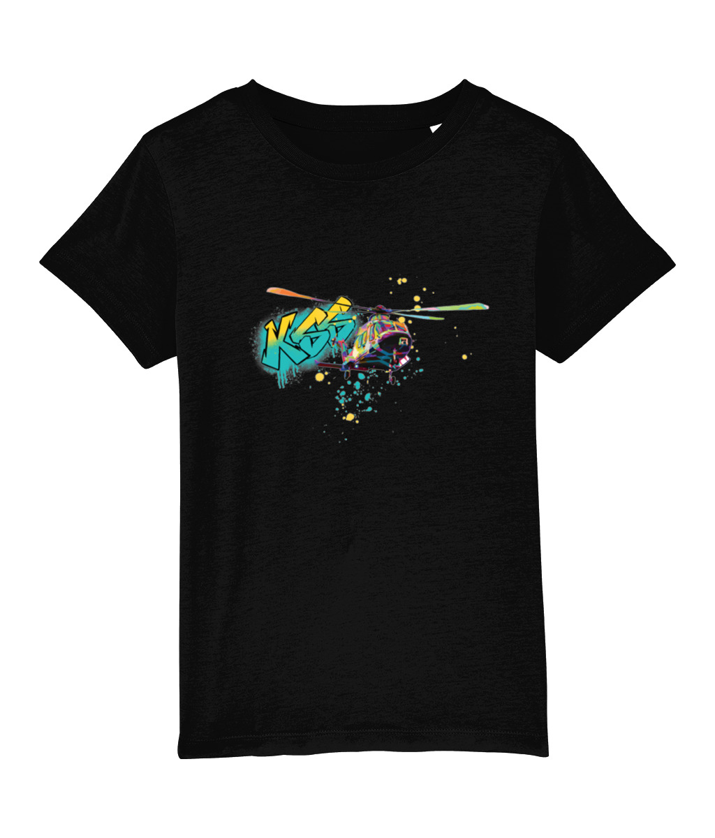 KSS Kids Graffiti Heli T-Shirt – Black - Air Ambulance Charity Kent ...