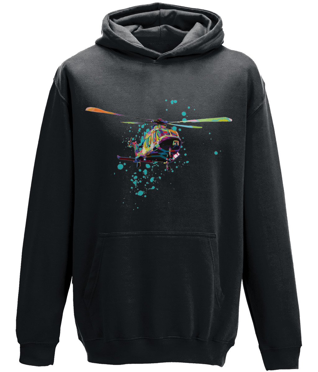 KSS Kids Blue Heli Splash Hoodie – Black - Air Ambulance Charity Kent ...