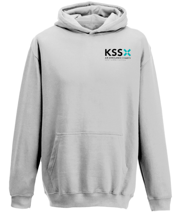 KSS Logo Hoodie – Heather Grey - Air Ambulance Charity Kent Surrey Sussex